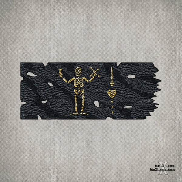 Bartholomew Roberts Pirate Flag - GOLD (v7.1) - Mr. X Label